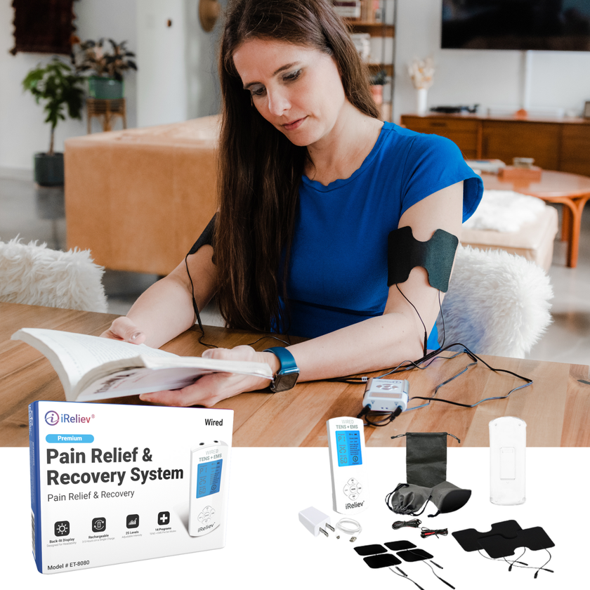 Premium Wired TENS + EMS Muscle Stimulator System | iReliev